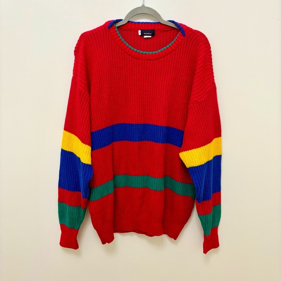 Vintage | Sweaters | Vintage Color Block Knit Sweater 8s 90s Fresh ...